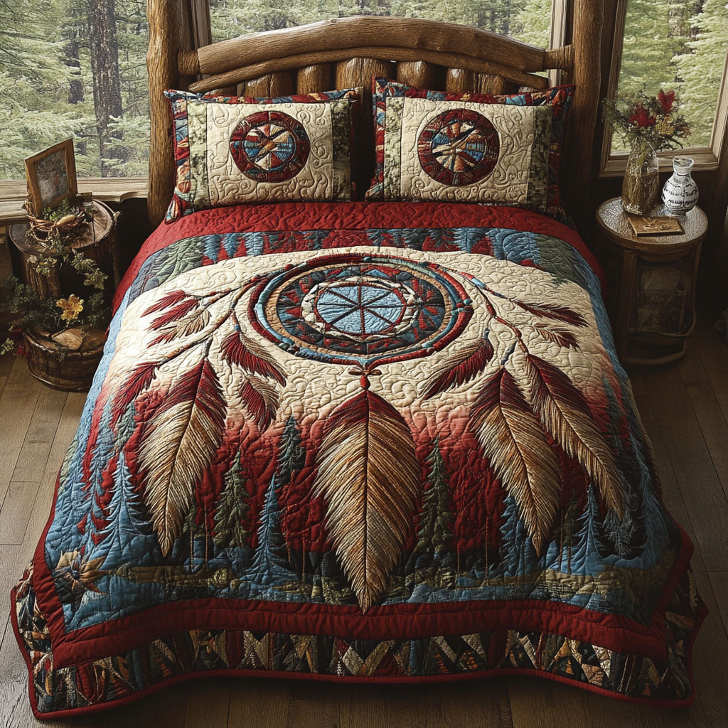 Sacred Night Web 3-Piece Quilted Bedding Set NCU0PT7398 – Vantique