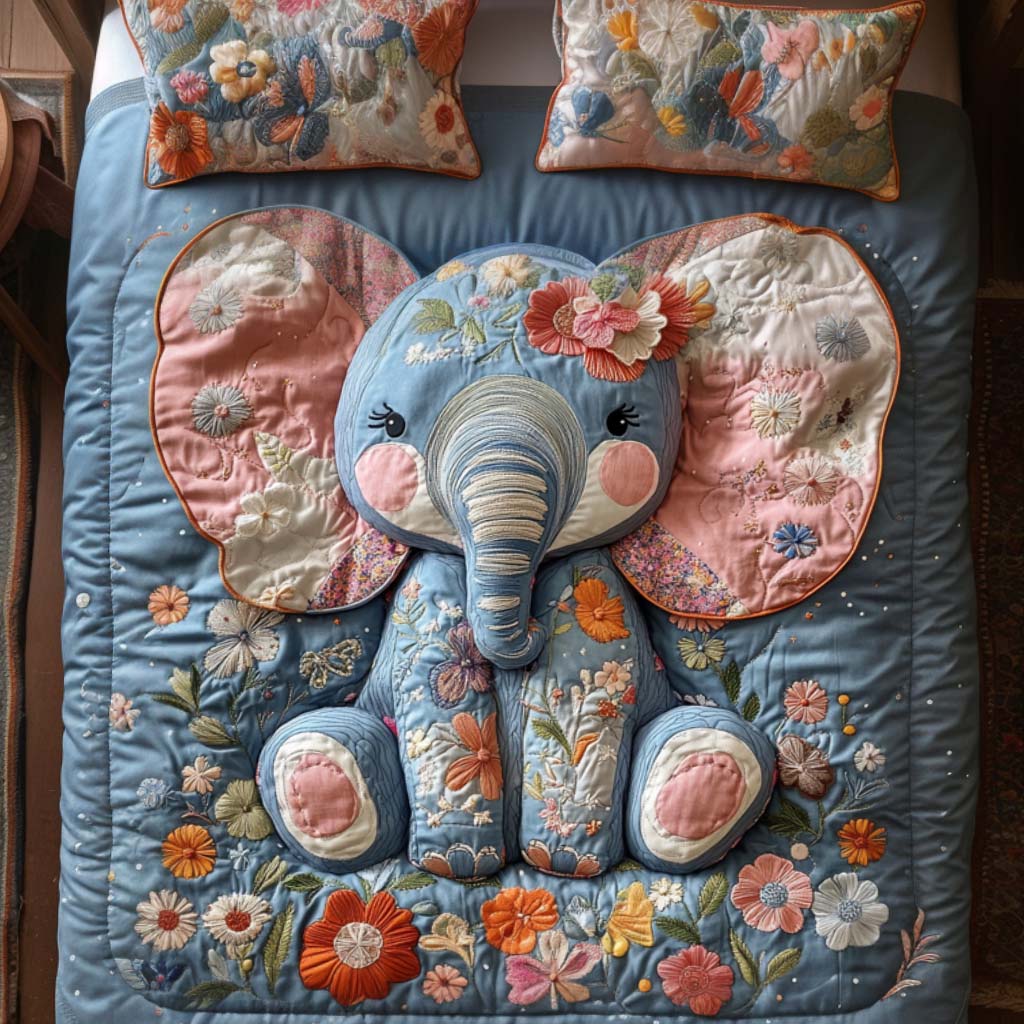 Sacred Tusks 3-Piece Quilted Bedding Set NCU0NT8147 – Vantique