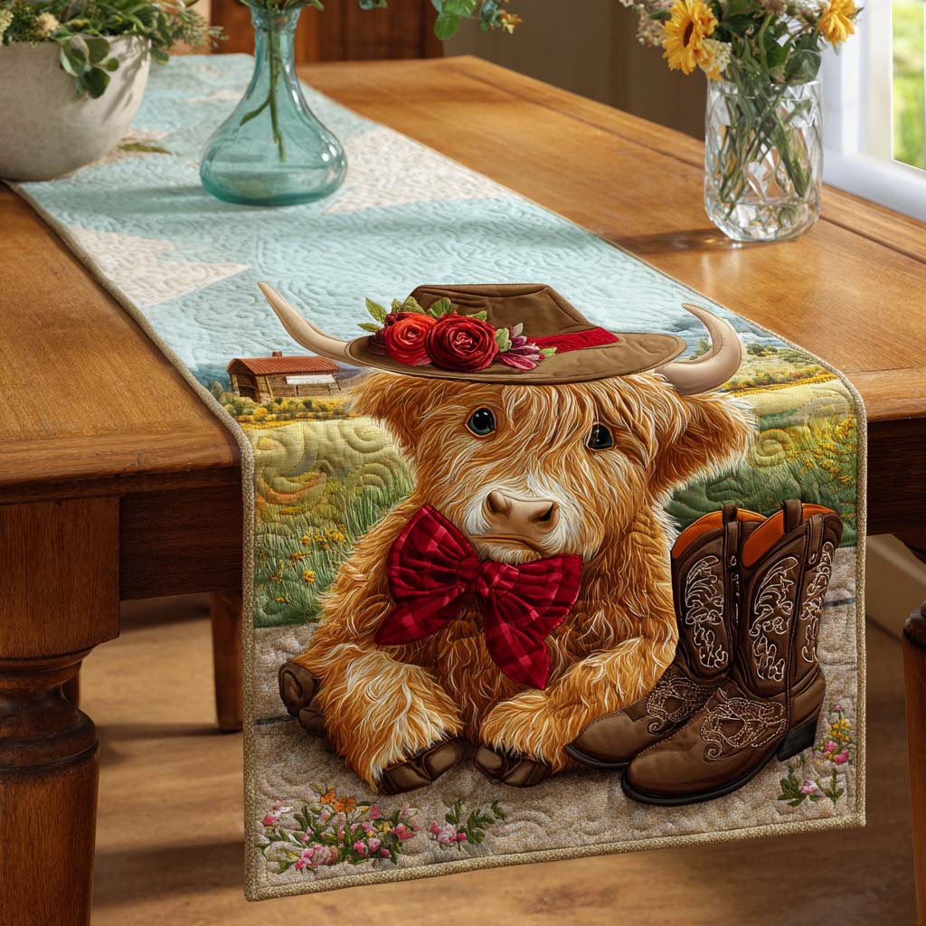 Saddleback Cow Quilted Table Runner NCU0NT11635 – Vantique