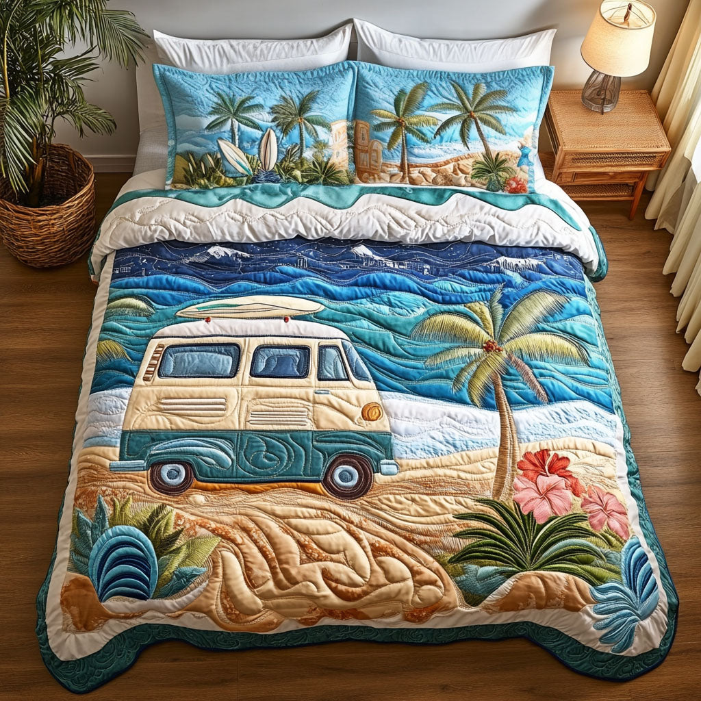 Sandy Road Journey 3-Piece Quilted Bedding Set NCU0PT6012 – Vantique