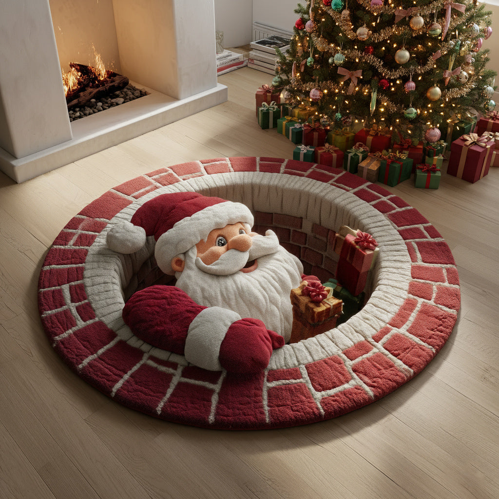 Santa Claus Hearth Mirage Round Carpet NCU0HH834 – Vantique