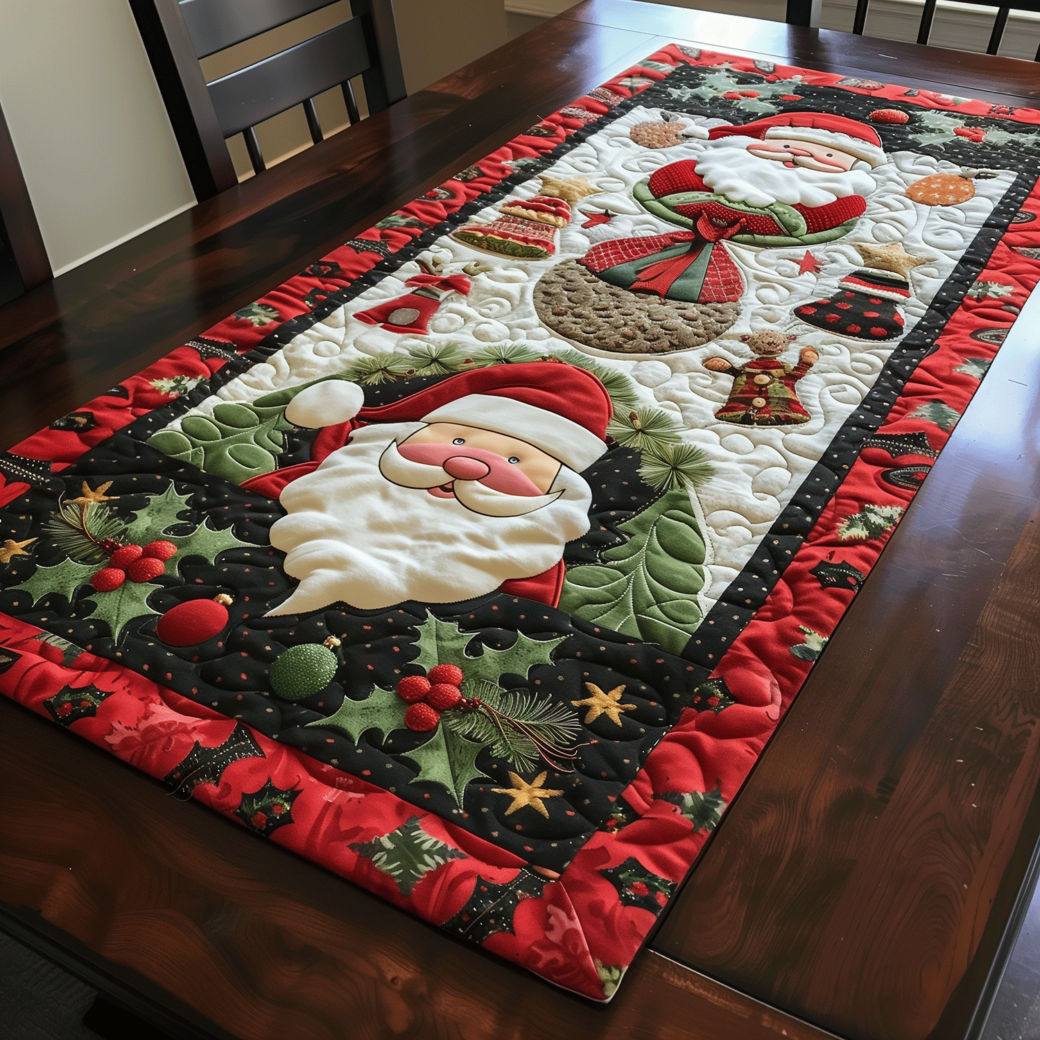 Santa Holiday Magic Quilted Table Runner NCU0TH1154 – Vantique