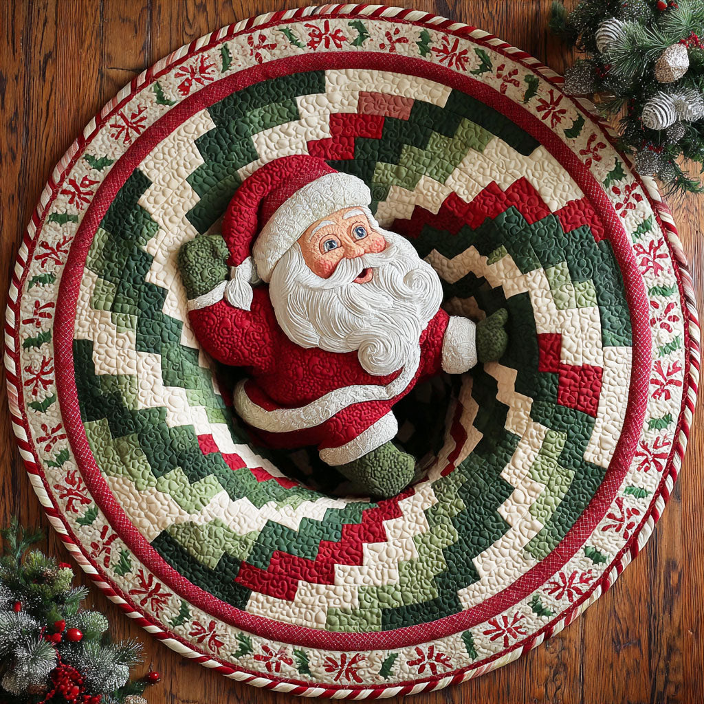 Santa Journey Quilted Round Mat NCU0TD339 – Vantique