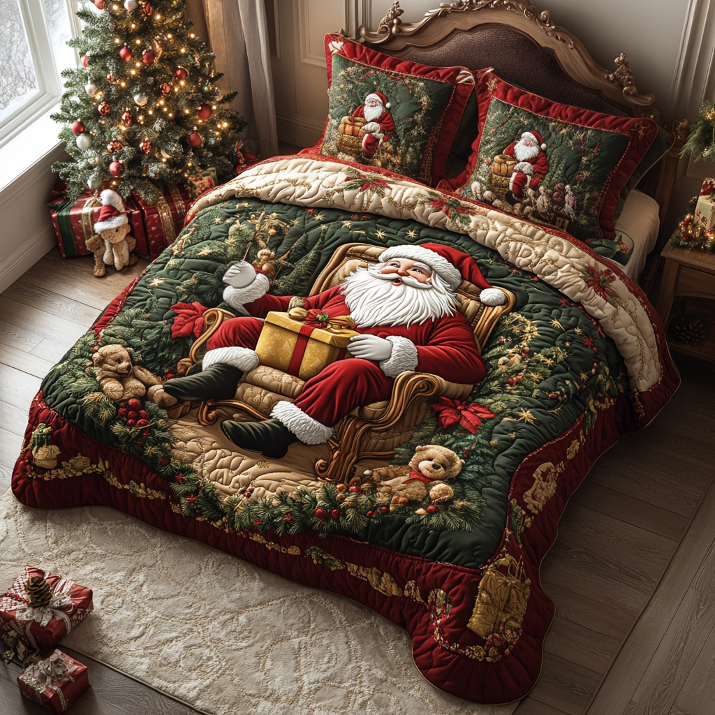 Santa Moment Quilted Bedding Set NCU0DV2171 – Vantique