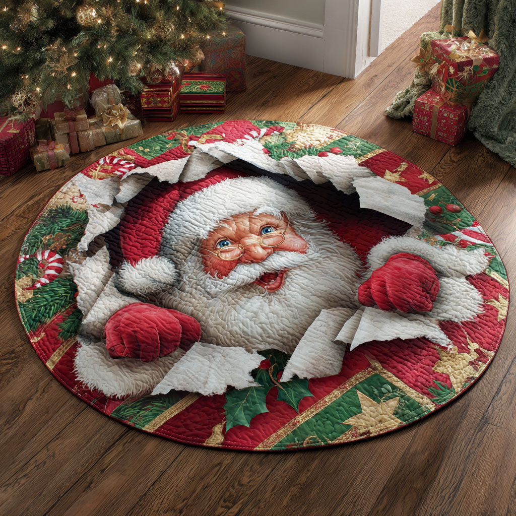 Santa Surprise Quilted Round Mat NCU0TV594 – Vantique