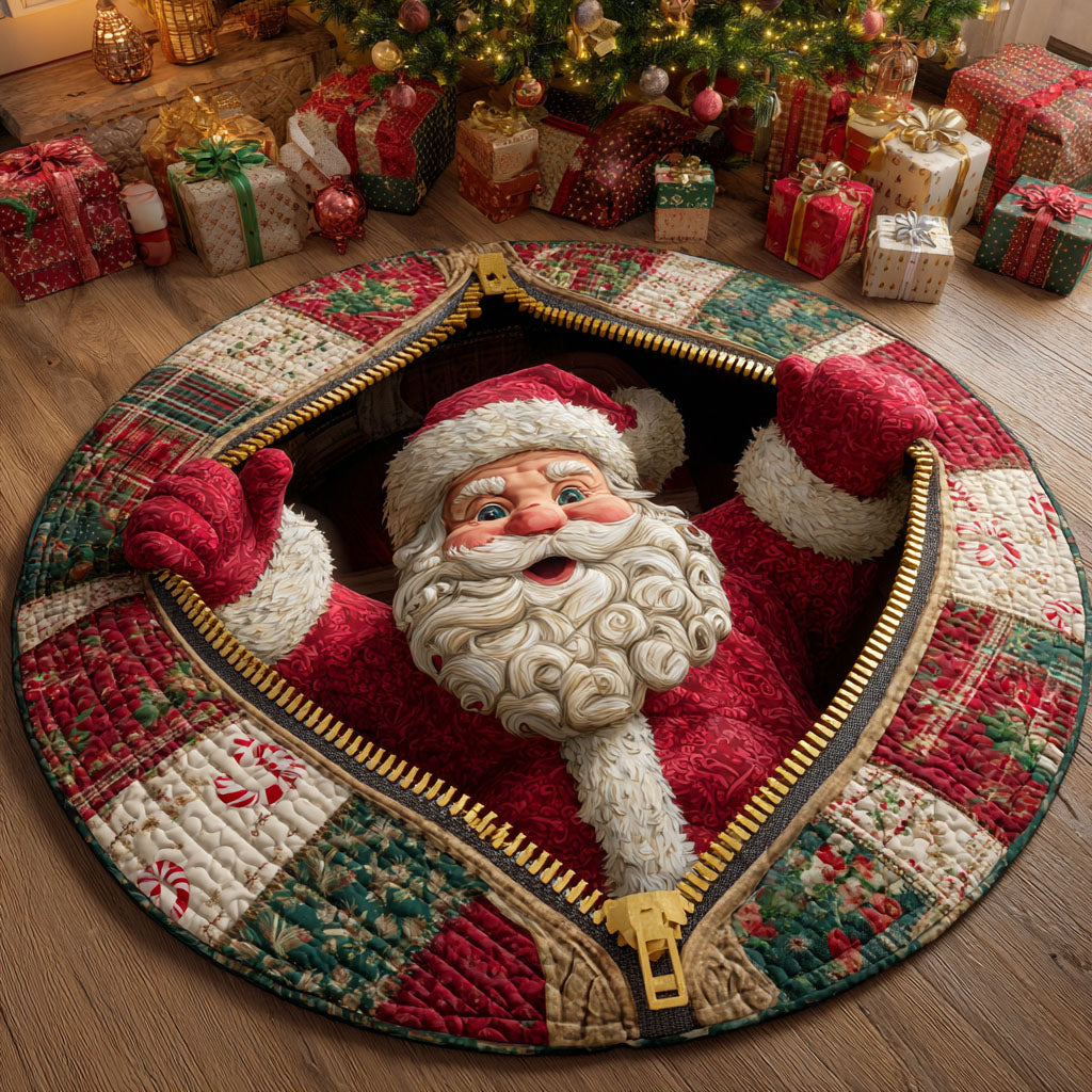 Santa Whisper Quilted Round Mat NCU0TV627 – Vantique