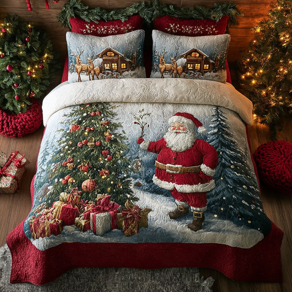 Santa Wonder 3-Piece Quilted Bedding Set NCU0DK11309 – Vantique