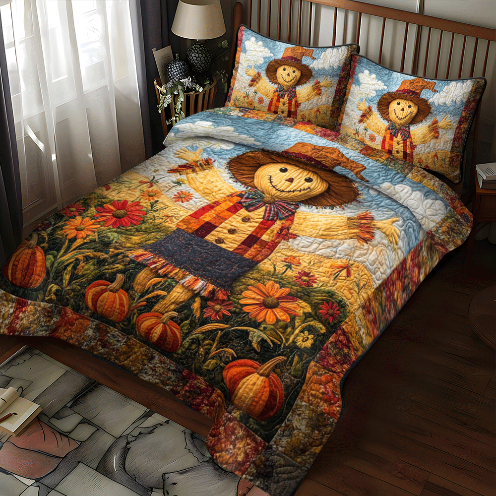 Scarecrow Harvest Vibe 3-Piece Quilted Bedding Set NCU0PD709 – Vantique