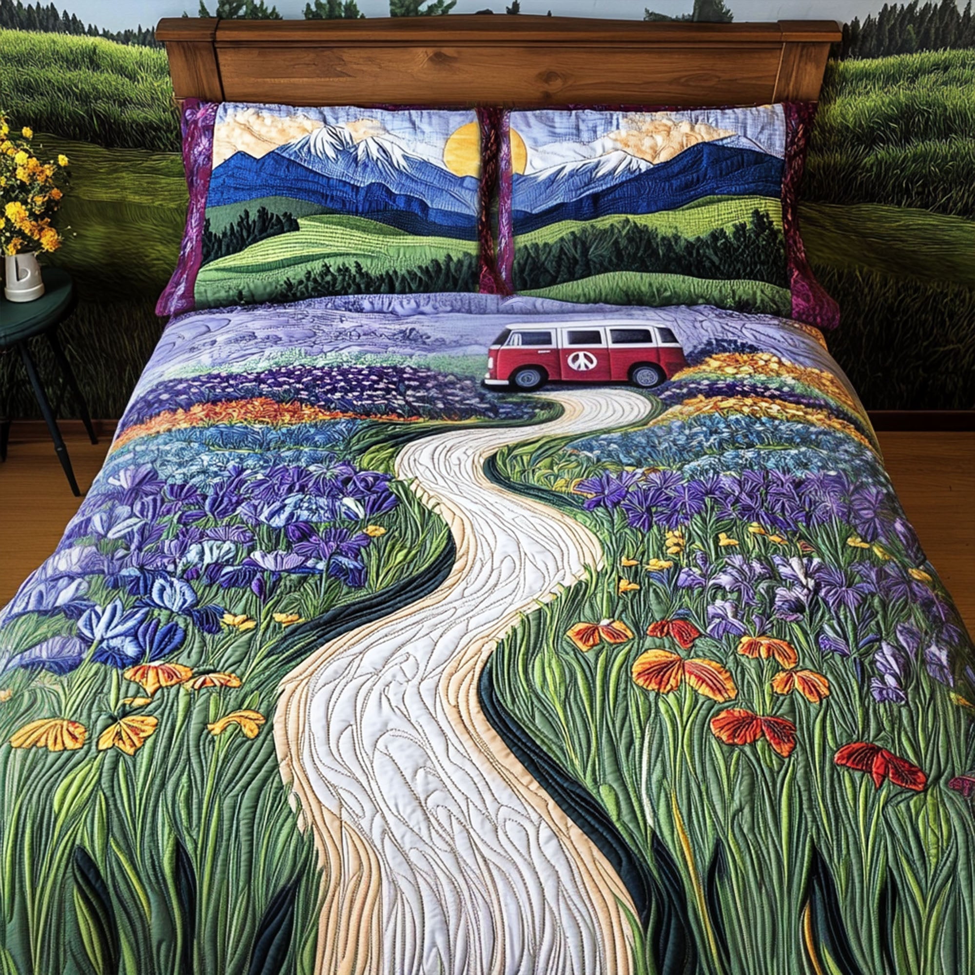 Scenic Road Wanderer 3-Piece Quilted Bedding Set NCU0PT6216 – Vantique