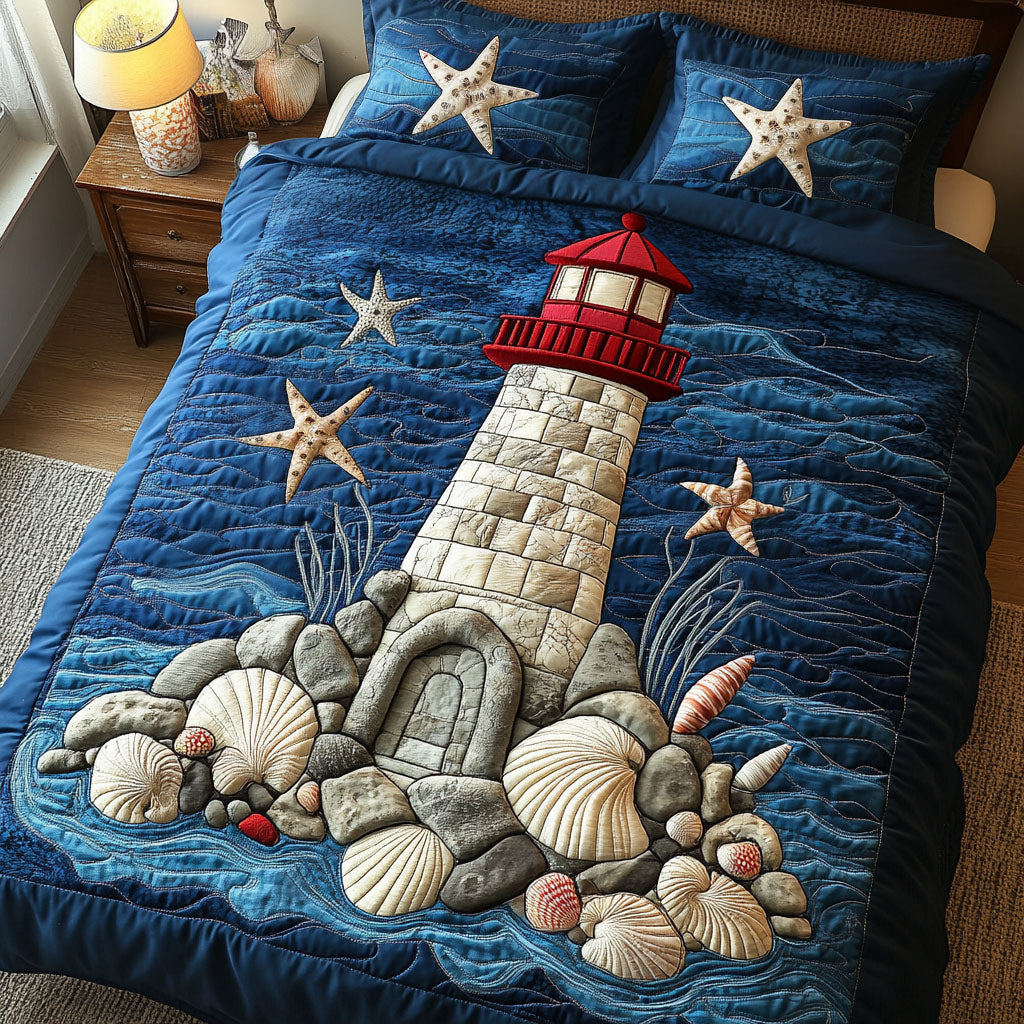 Seaside Guardian 3-Piece Quilted Bedding Set NCU0NT4698 – Vantique