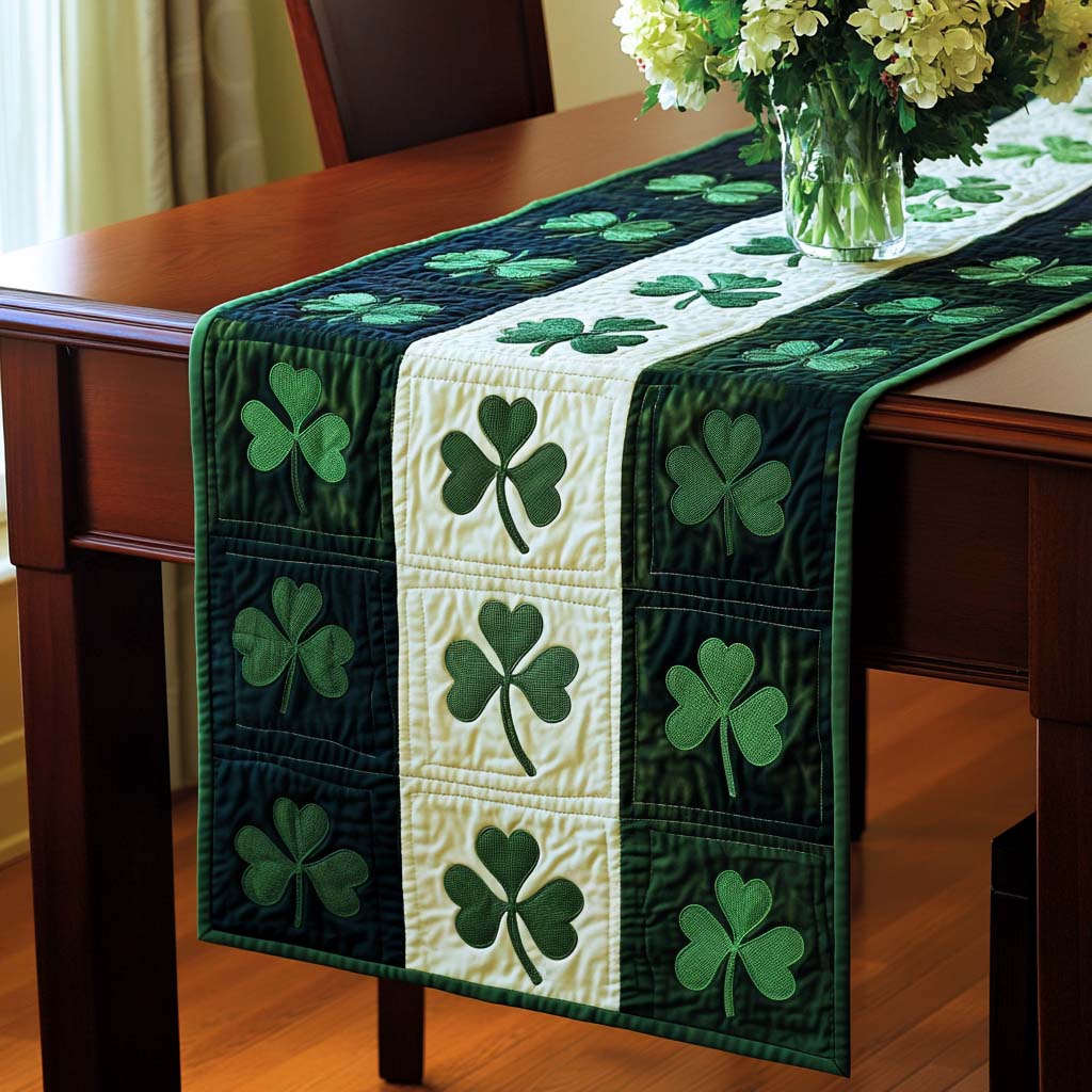 Shamrock Spirit Quilted Table Runner NCU0NT1623 – Vantique