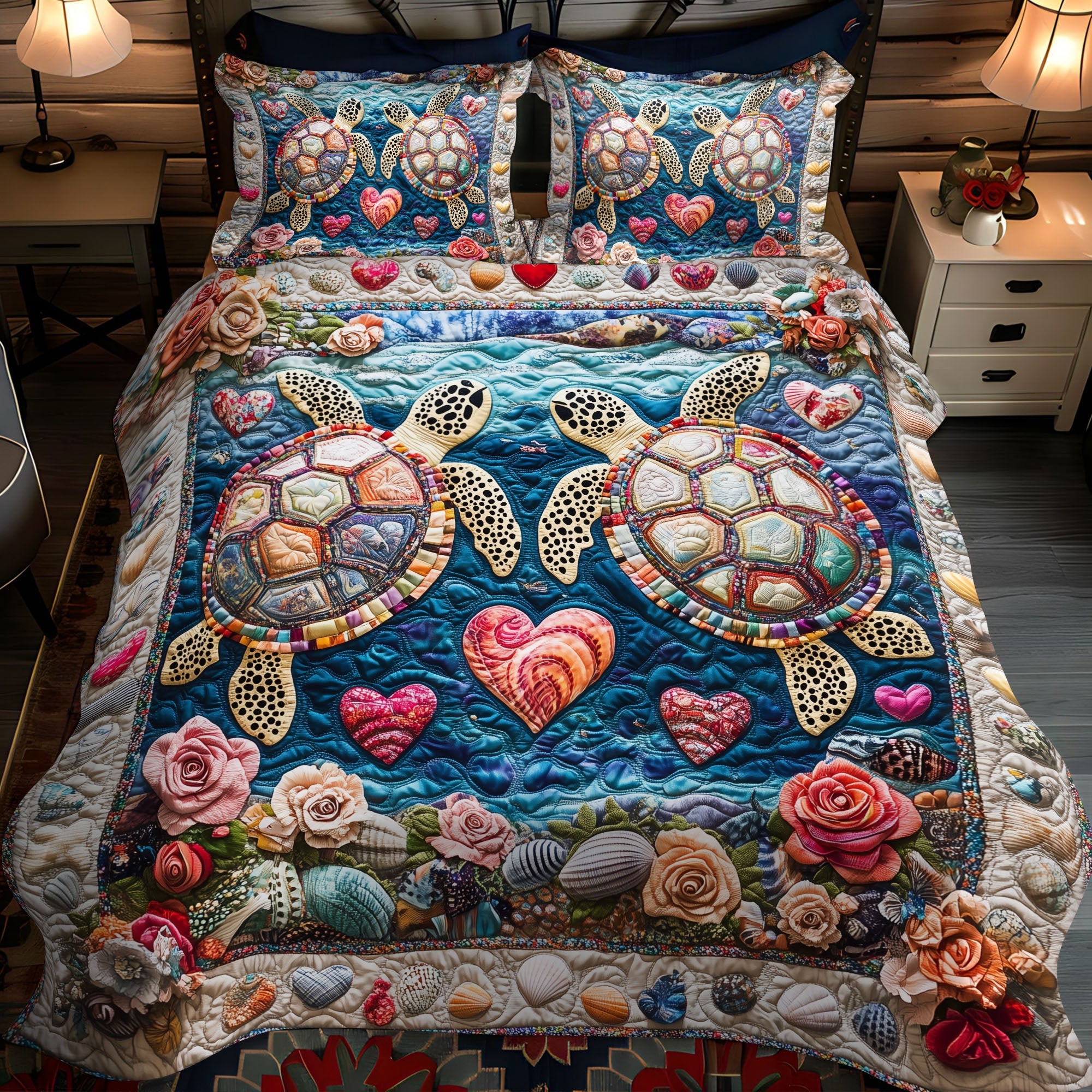 Shellmates Forever 3-Piece Quilted Bedding Set NCU0PT2889 – Vantique