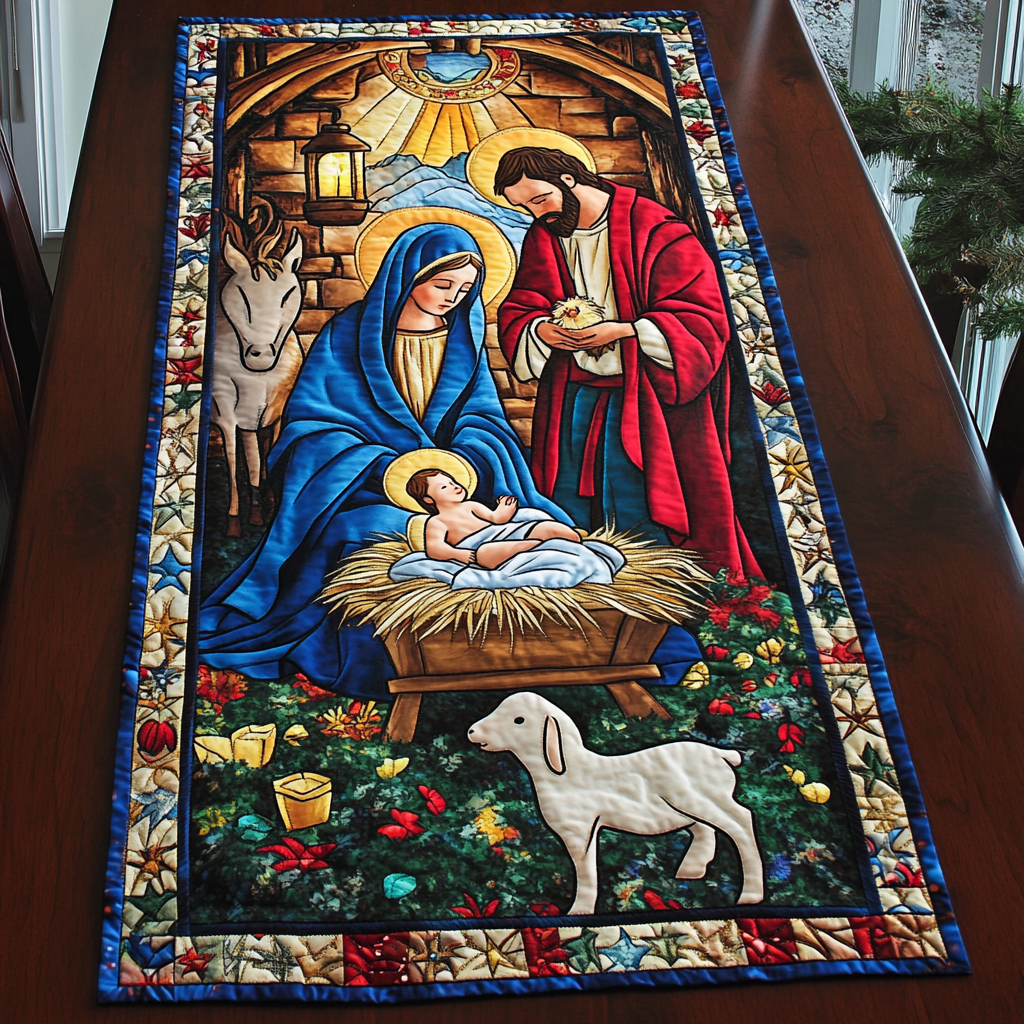 Shepherd Wonder Quilted Table Runner NCU0DK1646 – Vantique