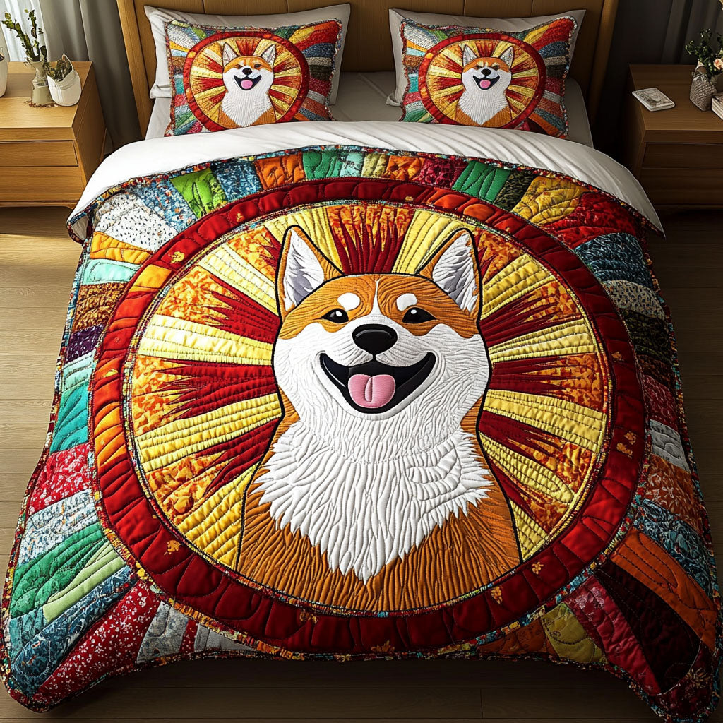 Shiba Radiant Sun 3-Piece Quilted Bedding Set NCU0NT3327 – Vantique