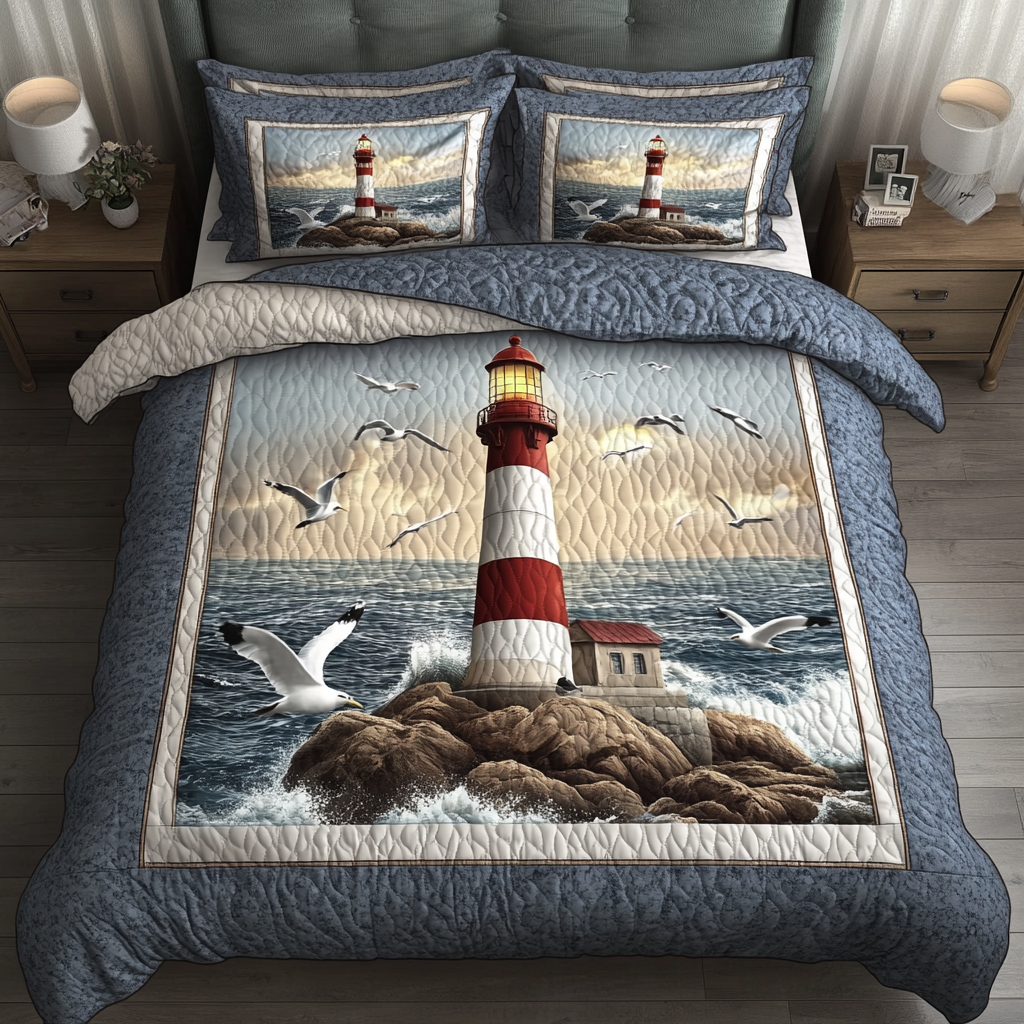 Shoreline Beam 3-Piece Quilted Bedding Set NCU0DK7088 – Vantique