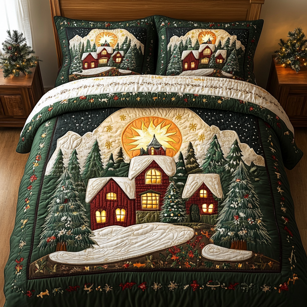 Snowy Lane 3-Piece Quilted Bedding Set NCU0DK10401 – Vantique