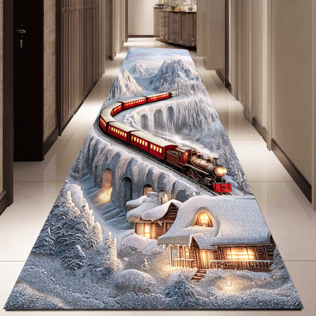 Snowy Train Trail Runner Carpet NCU0TD1674 – Vantique