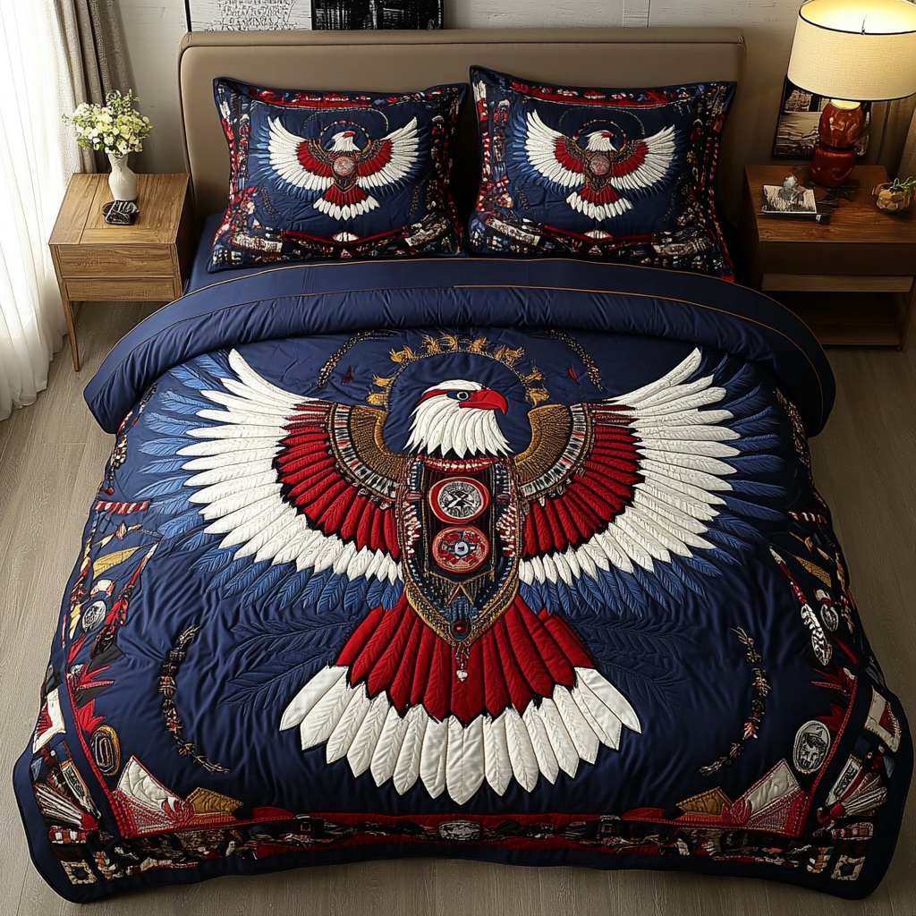 Soaring Eagle 3-Piece Quilted Bedding Set NCU0VL2531 – Vantique