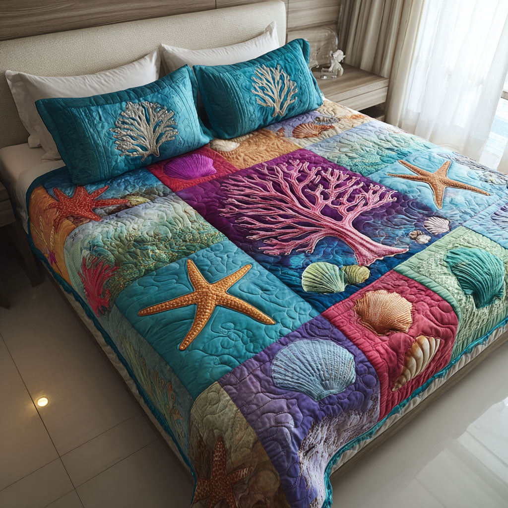 Soft Tides 3-Piece Quilted Bedding Set NCU0TD2189 – Vantique