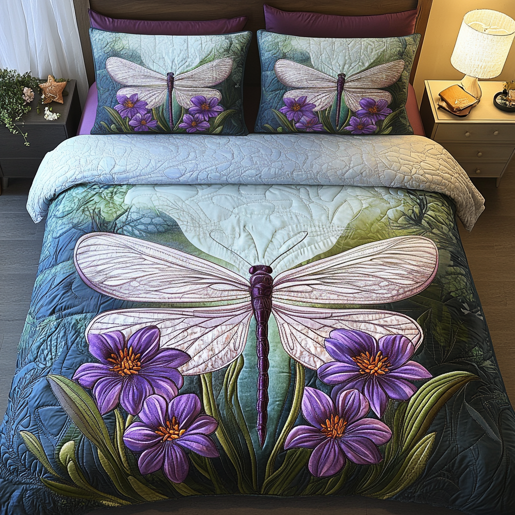 Soft Wings 3-Piece Quilted Bedding Set NCU0VH3987 – Vantique