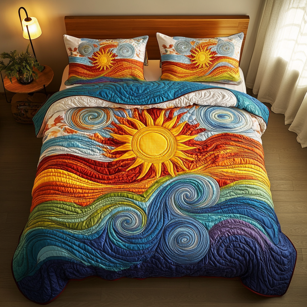 Solar Swell 3-Piece Quilted Bedding Set NCU0VH3688 – Vantique