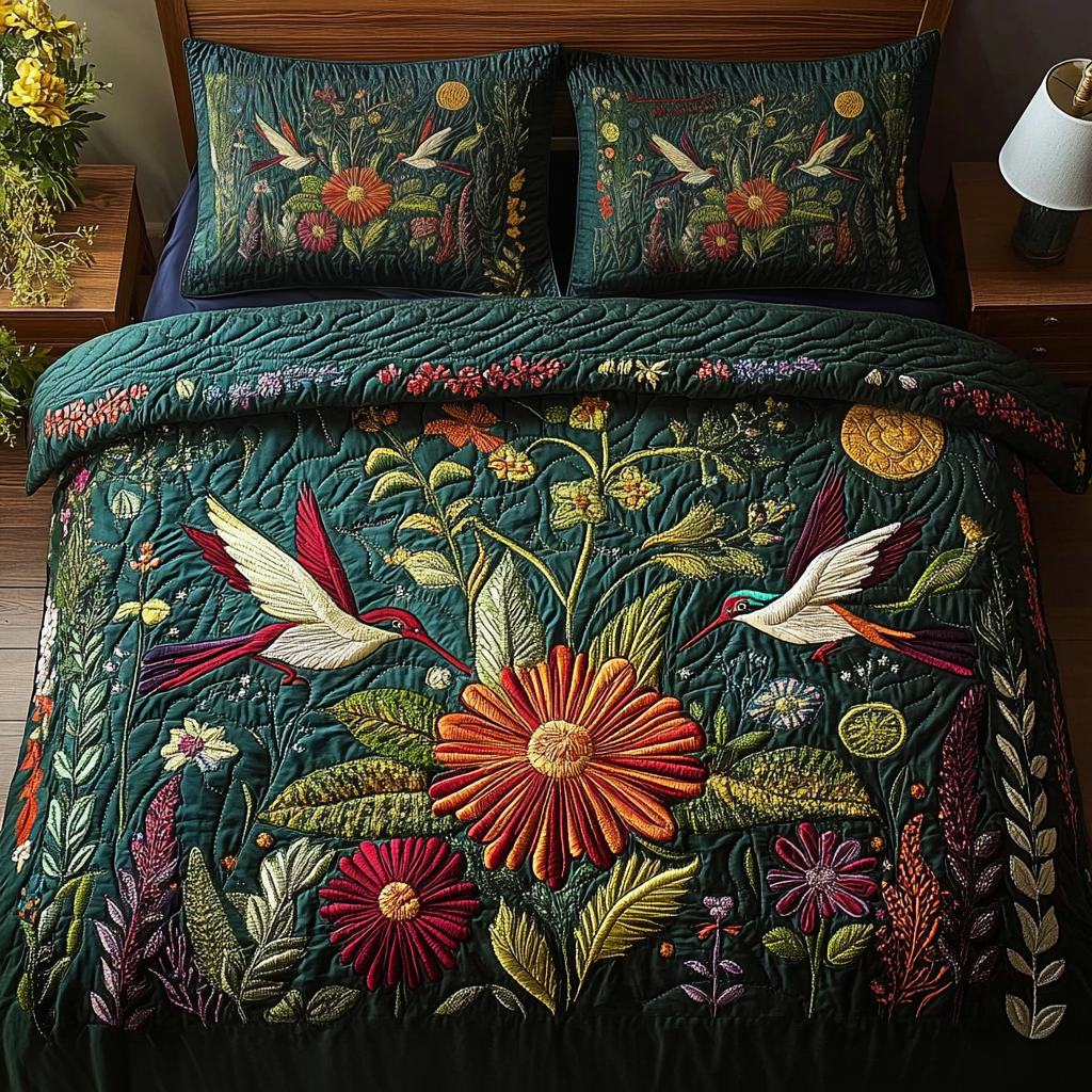 Songbird Charm 3-Piece Quilted Bedding Set NCU0VH2442 – Vantique