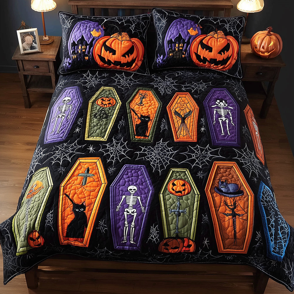 Spooky Nightfall 3-Piece Quilted Bedding Set NCU0TH3221 – Vantique