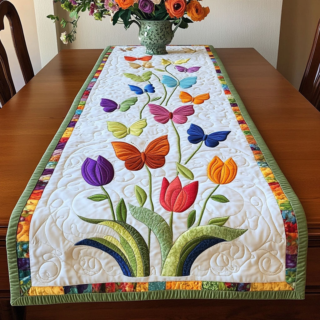 Spring Butterfly Meadow Quilted Table Runner NCU0NT4140 – Vantique