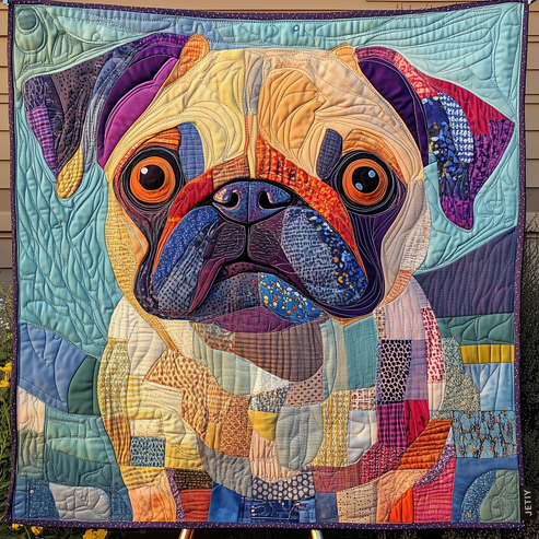 Squishy Pug Love Quilted Blanket NCU0DK1400 – Vantique