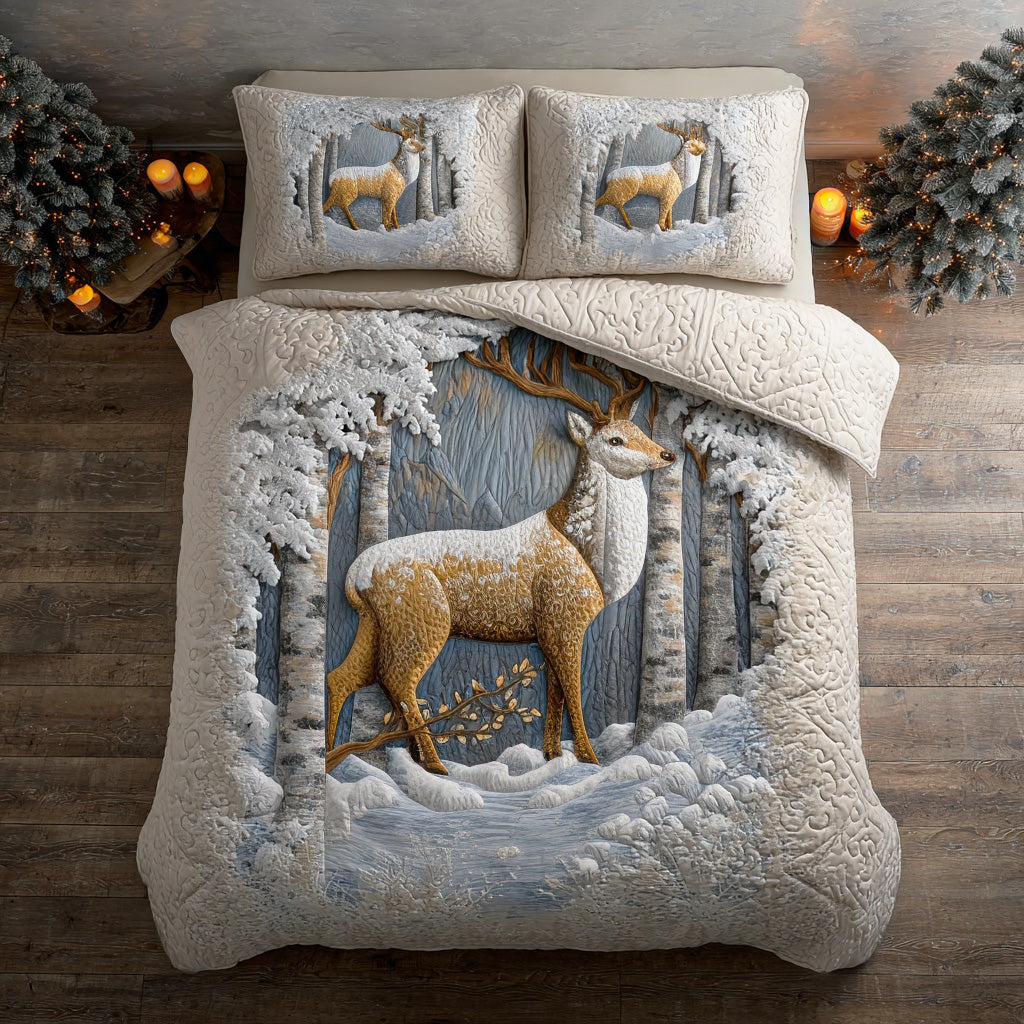 Stag Refuge 3-Piece Quilted Bedding Set NCU0TD2032 – Vantique