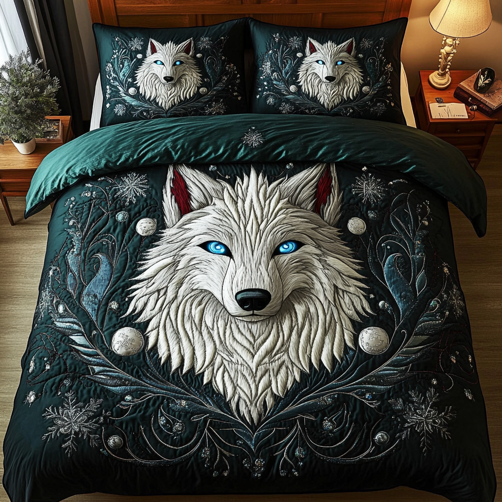 Starlight Wolf 3-Piece Quilted Bedding Set NCU0DK3283 – Vantique