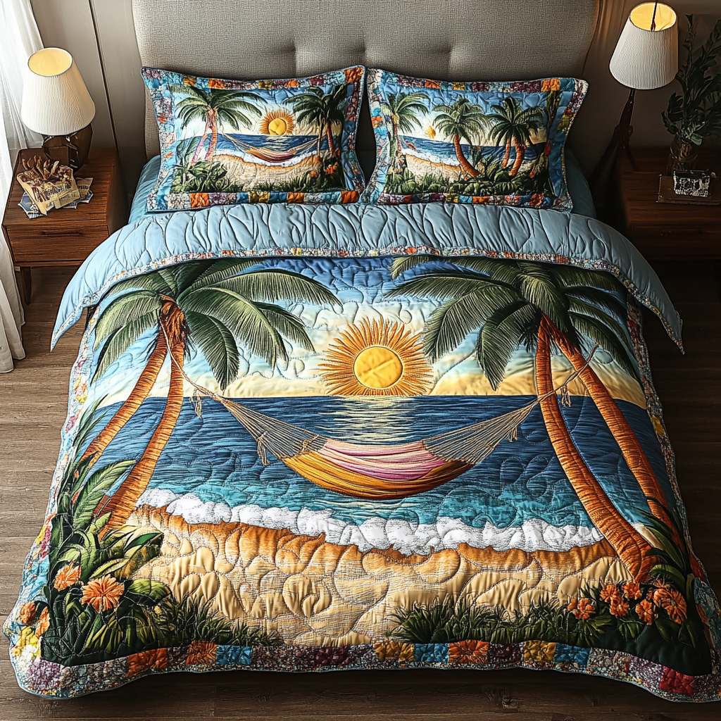 Summer Bliss 3-Piece Quilted Bedding Set NCU0VL2565 – Vantique