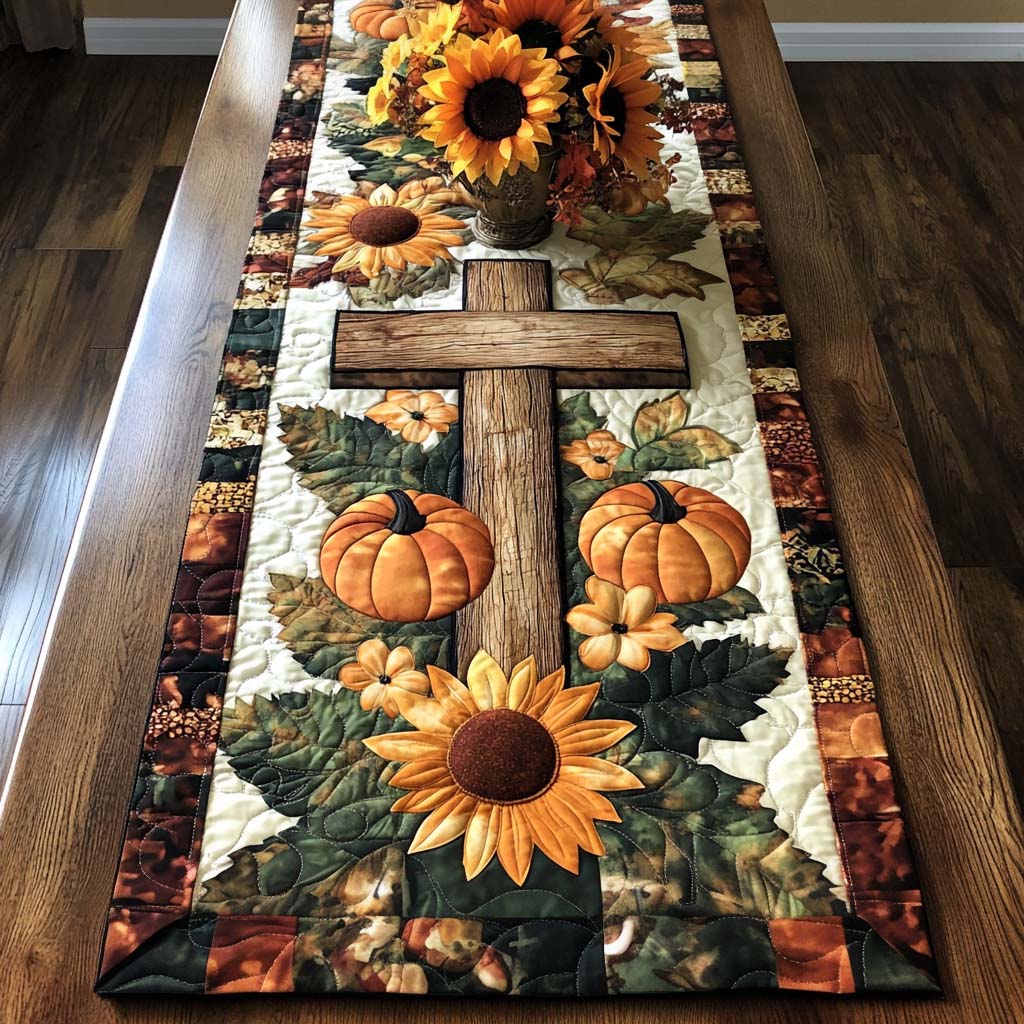 Sunflower Grace Quilted Table Runner NCU0NT9018 – Vantique