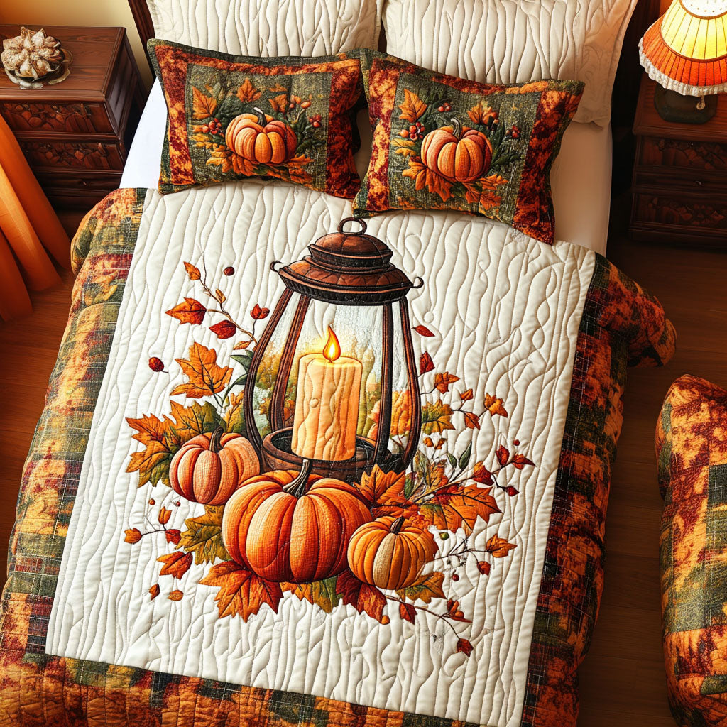 Sunlit Pumpkins 3-Piece Quilted Bedding Set NCU0PT8278 – Vantique