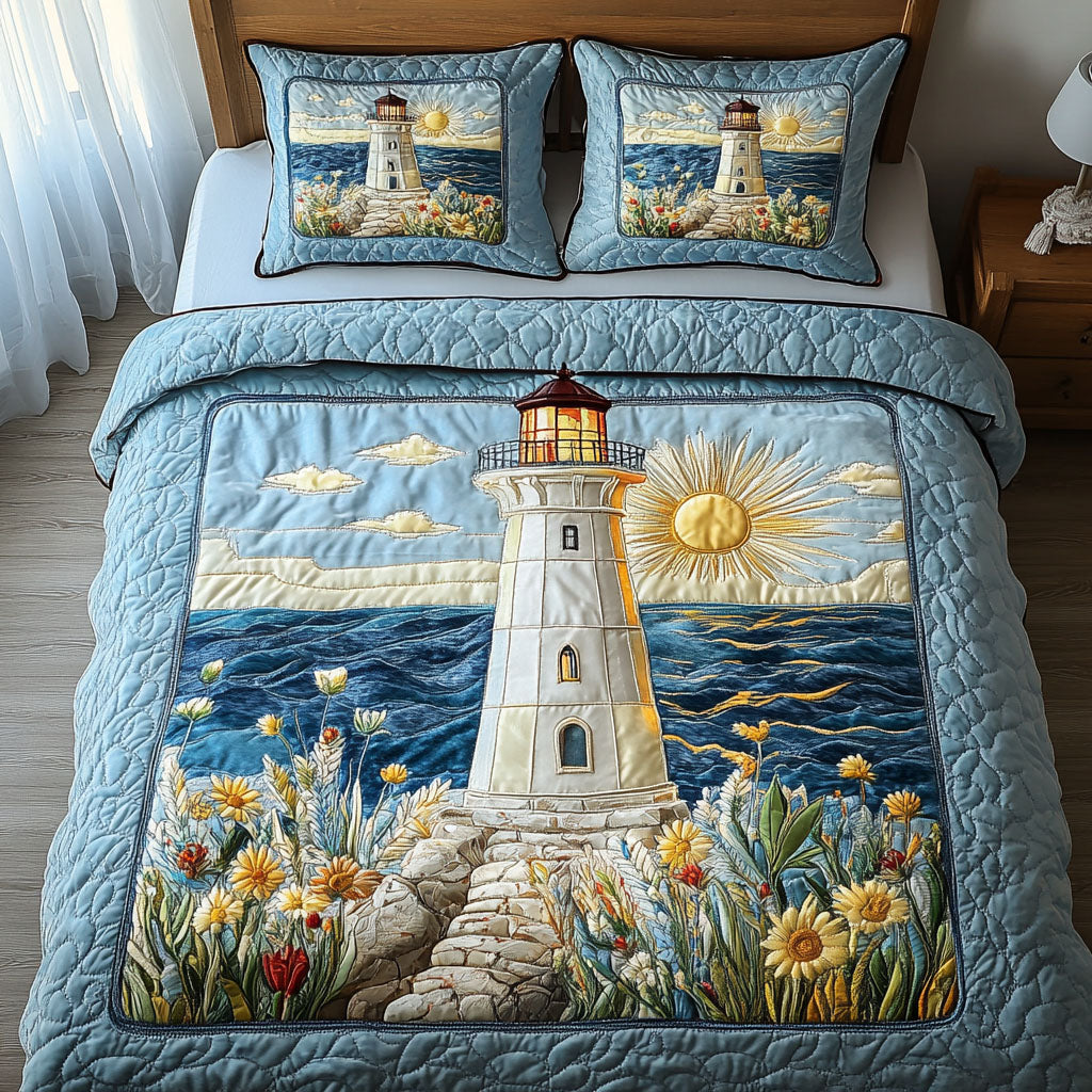 Sunny Bay Tower 3-Piece Quilted Bedding Set NCU0NT4275 – Vantique