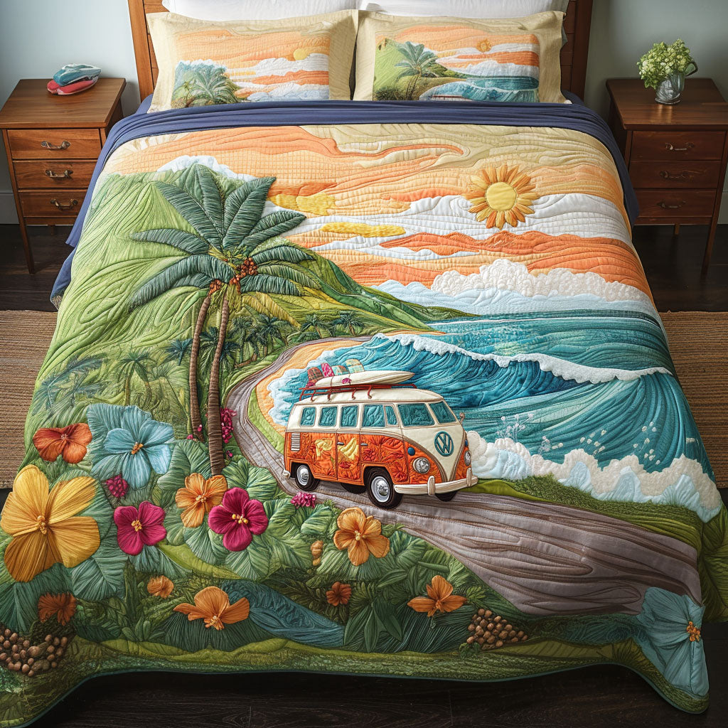 Sunny Beach Bliss 3-Piece Quilted Bedding Set NCU0PT6013 – Vantique