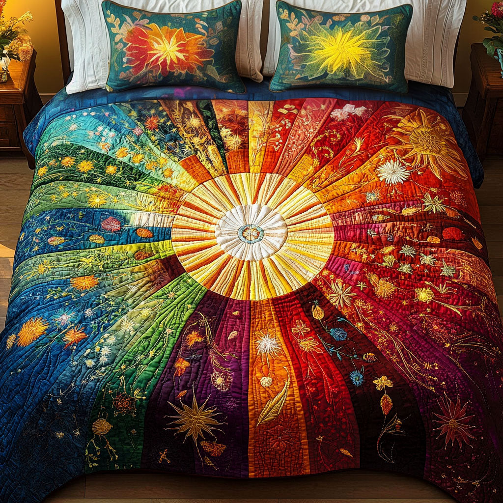 Sunny Vibes 3-Piece Quilted Bedding Set NCU0NT2541 – Vantique