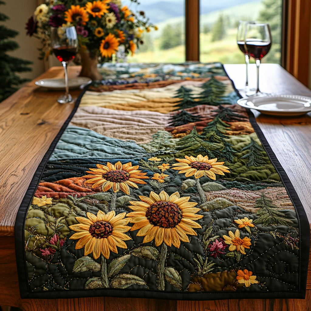Sunray Garden Quilted Table Runner NCU0DV3120 – Vantique