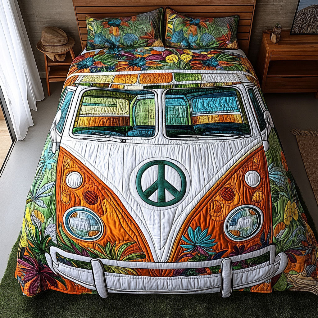 Sunset Road Vibes 3-Piece Quilted Bedding Set NCU0PT4029 – Vantique