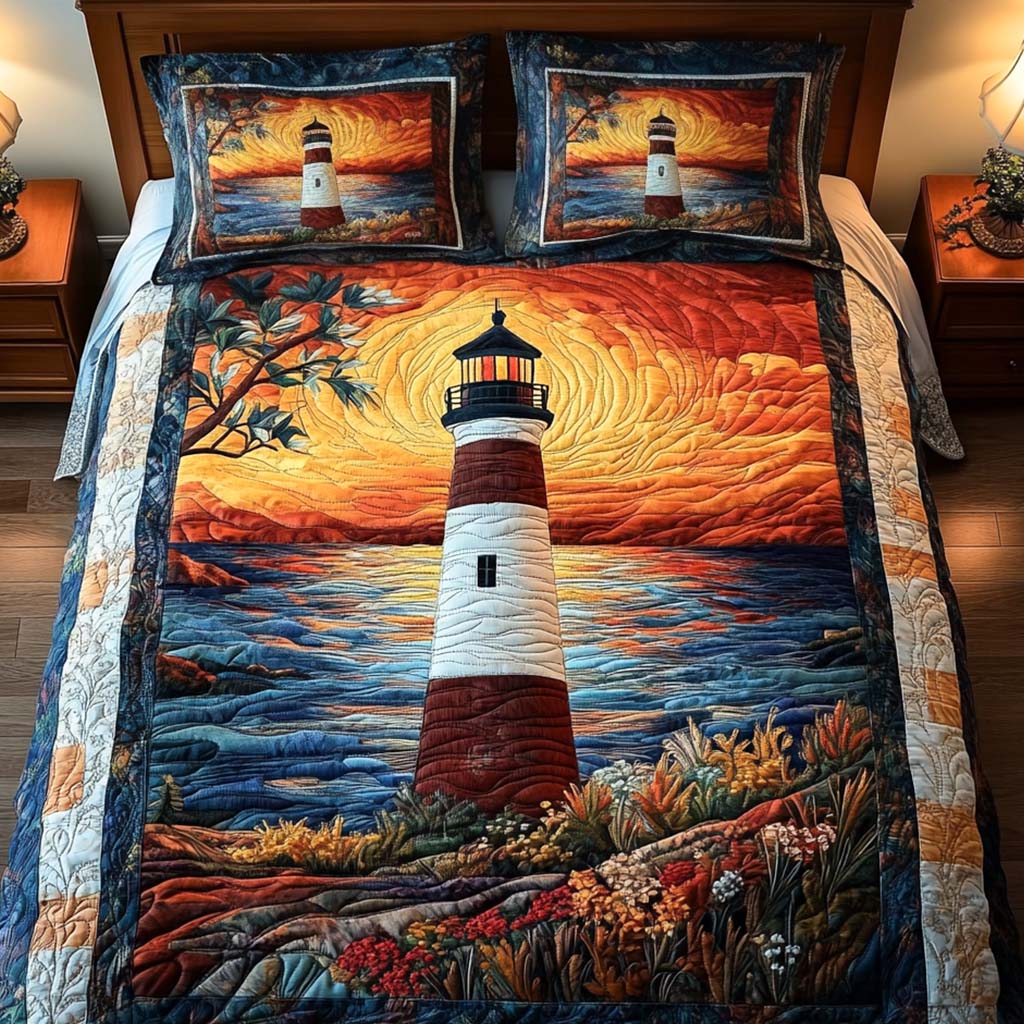 Sunset Shores 3-Piece Quilted Bedding Set NCU0NT2141 – Vantique