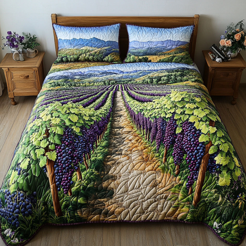 Sunset Vineyard 3-Piece Quilted Bedding Set NCU0NT6026 – Vantique