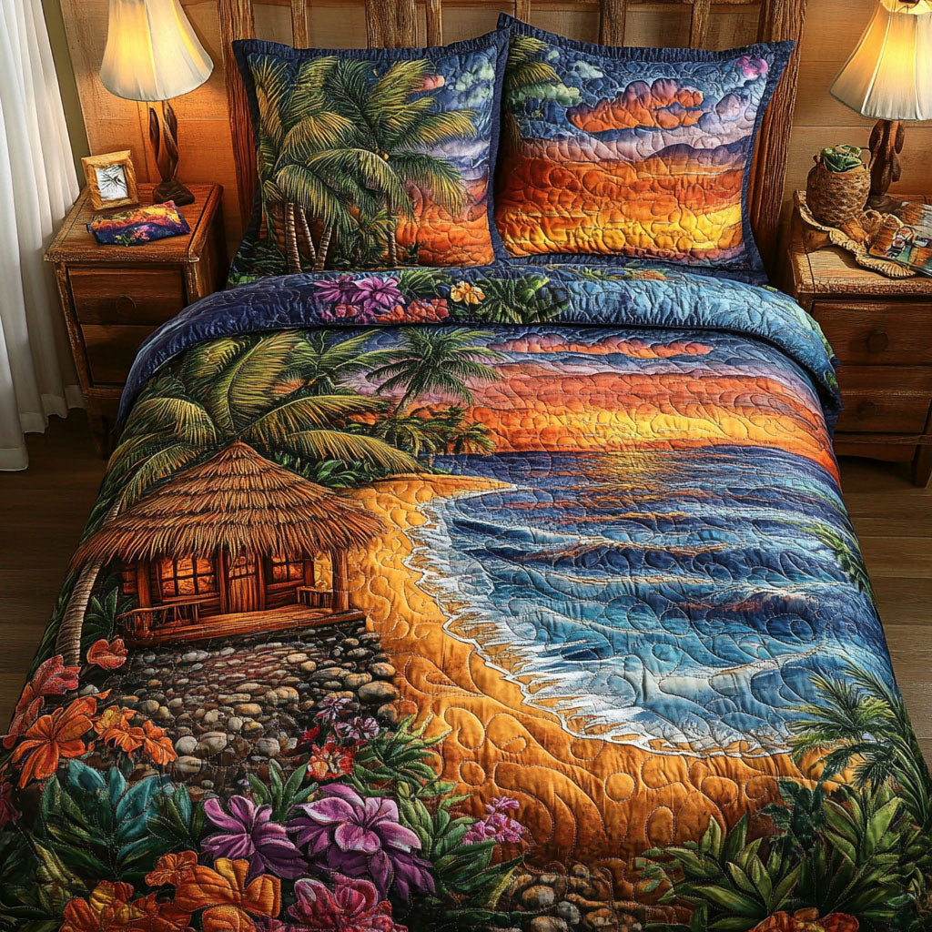 Sunset Waves 3-Piece Quilted Bedding Set NCU0NT5605 – Vantique
