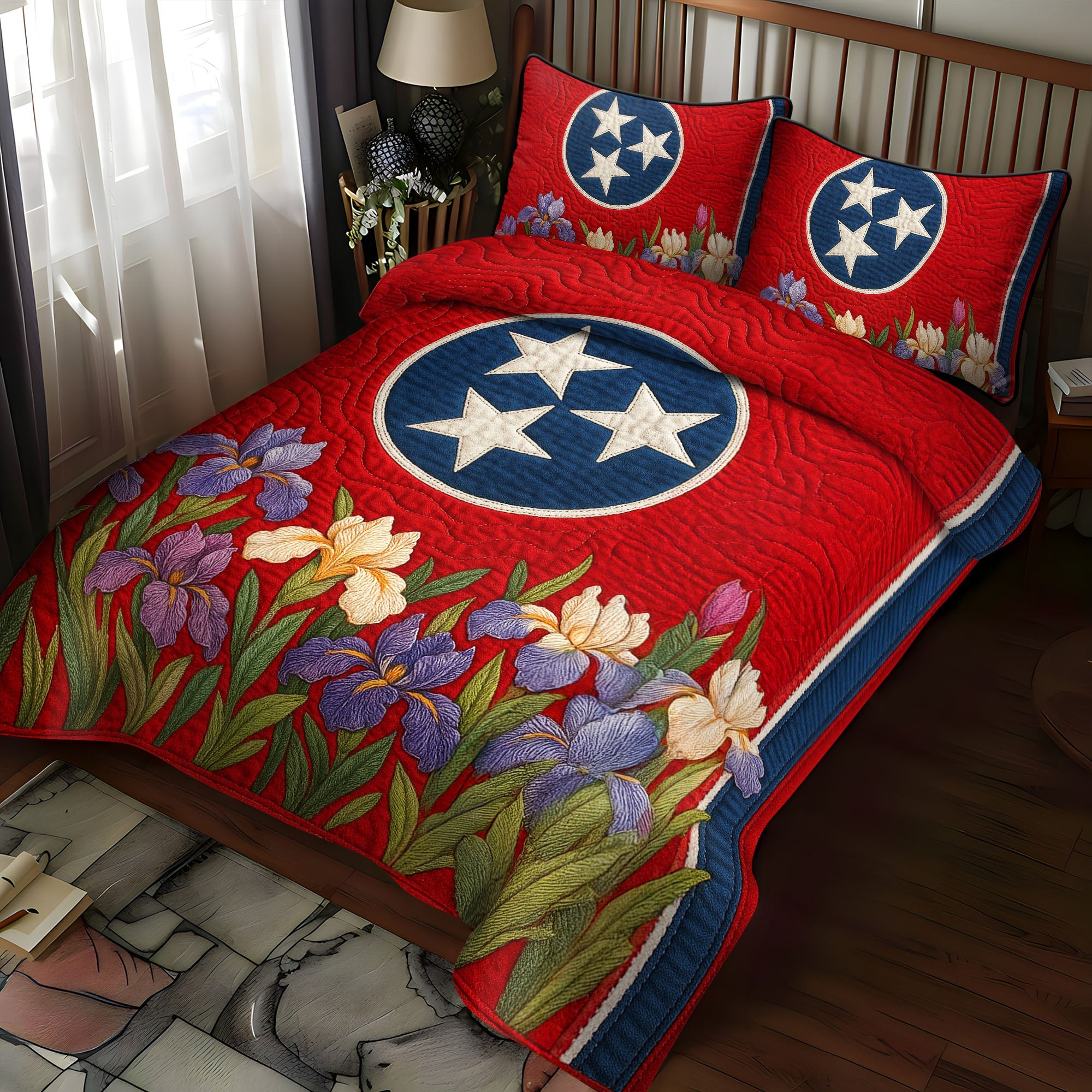 Tennessee Petals 3-Piece Quilted Bedding Set NCU0PT6244 – Vantique