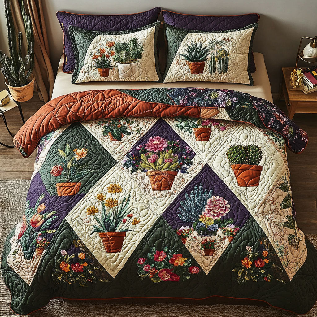 Terracotta Treasures 3-Piece Quilted Bedding Set NCU0PT5290 – Vantique