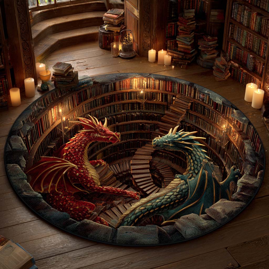 The Library Duo Round Carpet NCU0XD1344 – Vantique