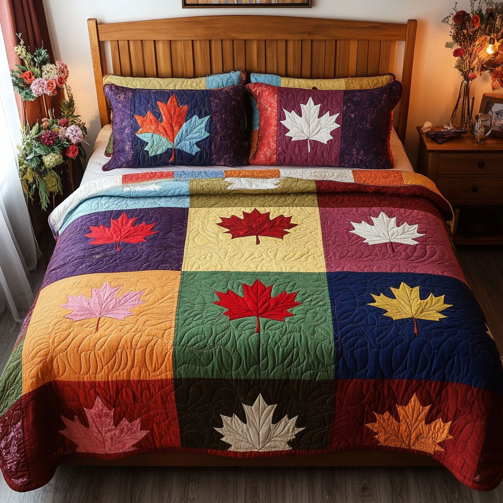 The Maple Whisper 3-Piece Quilted Bedding Set NCU0PT5030 – Vantique