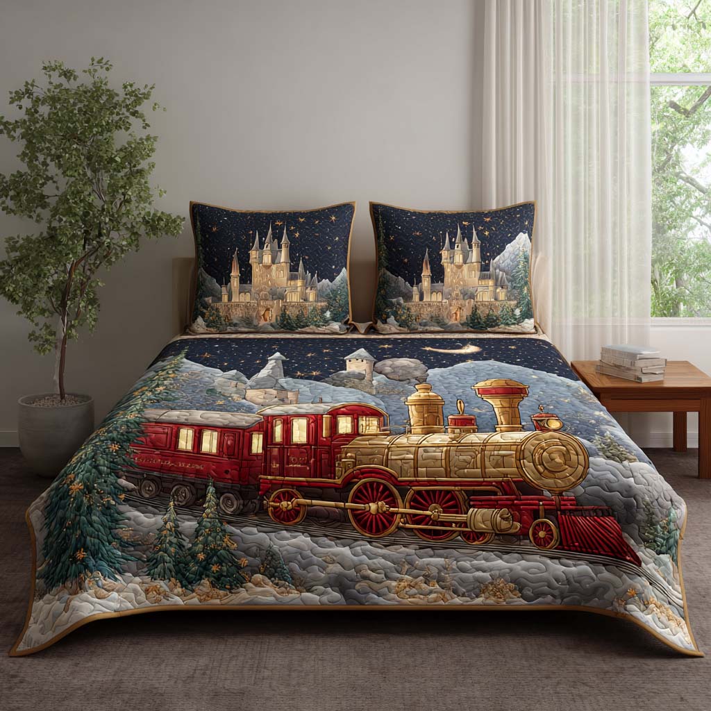 The Midnight Express 3-Piece Quilted Bedding Set NCU0NT11354 – Vantique