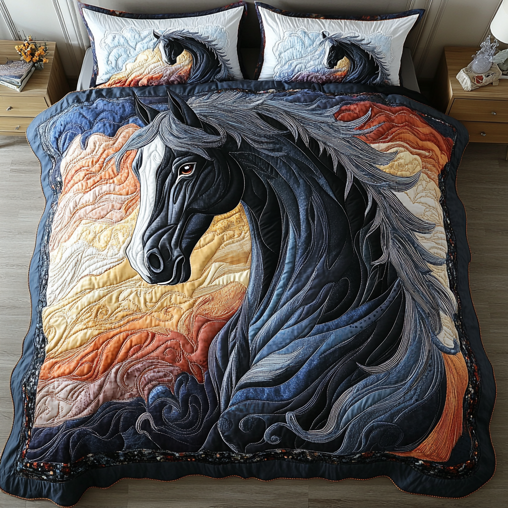 Thunder Hoof 3-Piece Quilted Bedding Set NCU0DK5342 – Vantique