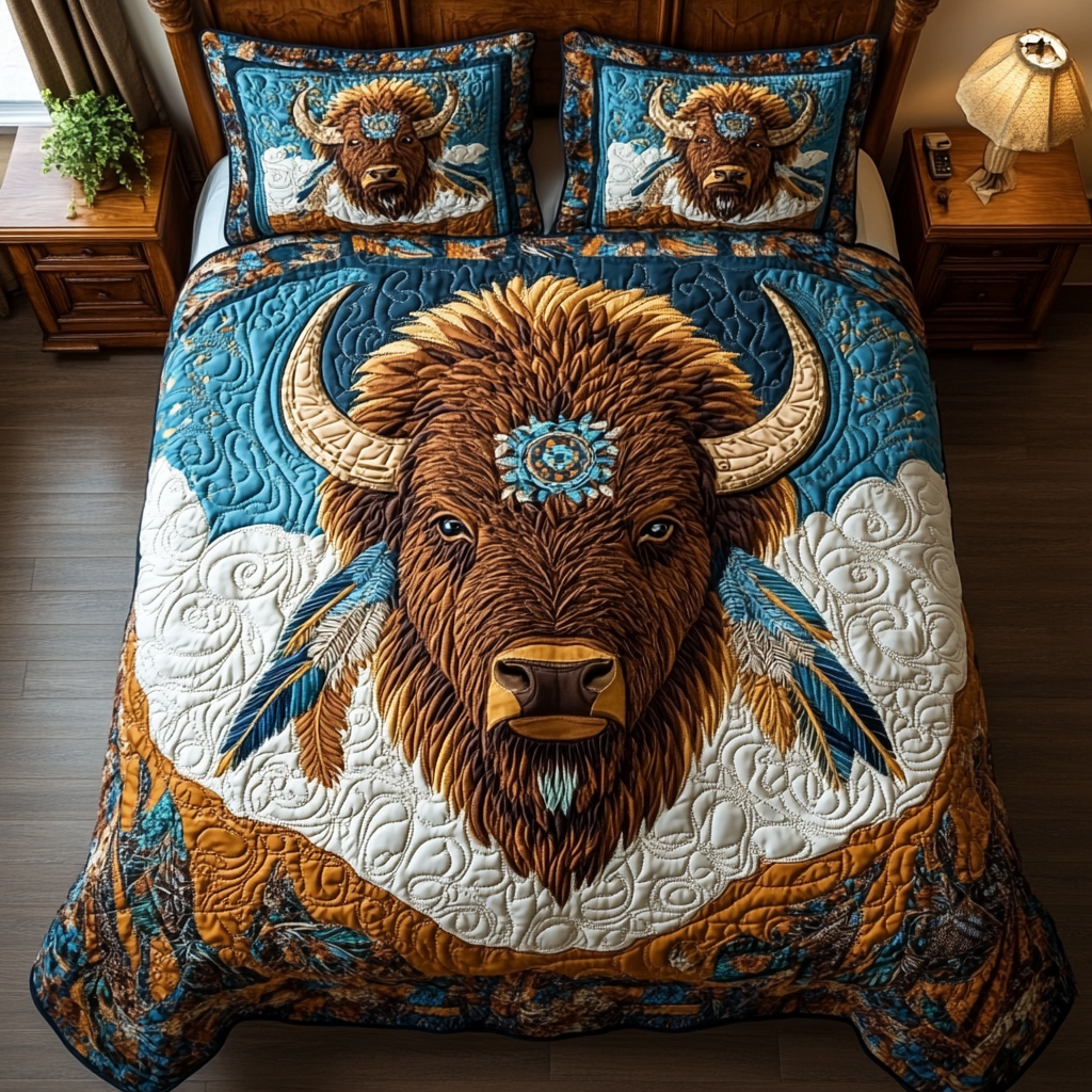 Thunderous Roam 3-Piece Quilted Bedding Set NCU0DV2420 – Vantique