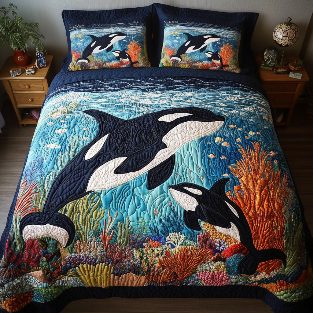 Tidal Hunter 3-Piece Quilted Bedding Set NCU0DK2386 – Vantique